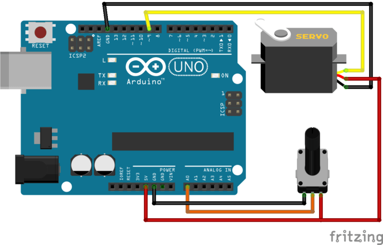 Guia De Montagem Controle De Servo Motor Com Potenciômetro Usando Arduino Blog Saravati Tudo